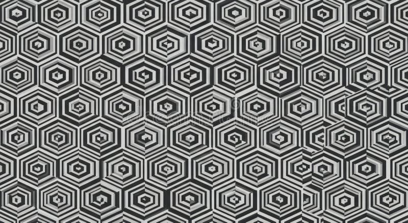 Abstract Geometric Hexagon Pattern: Monochrome Grey Scale Repeating ...