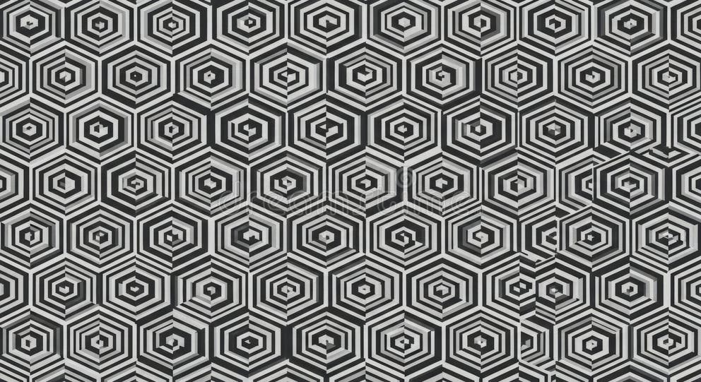Abstract Geometric Hexagon Pattern: Monochrome Grey Scale Repeating ...