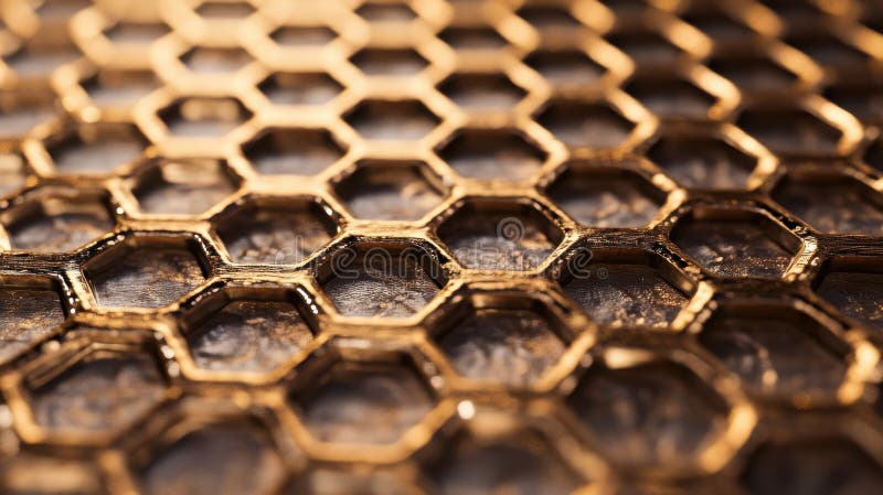 Geometric Honeycomb Pattern Abstract Yellow Hexagon Texture Background ...