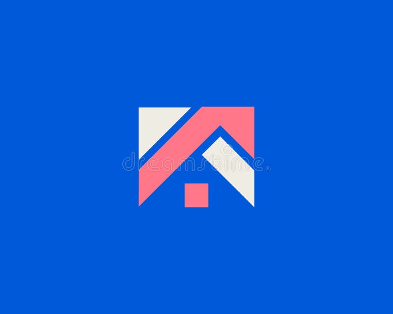 Abstract Geometric House Logo. Creative Arrows Icon. Home Building ...