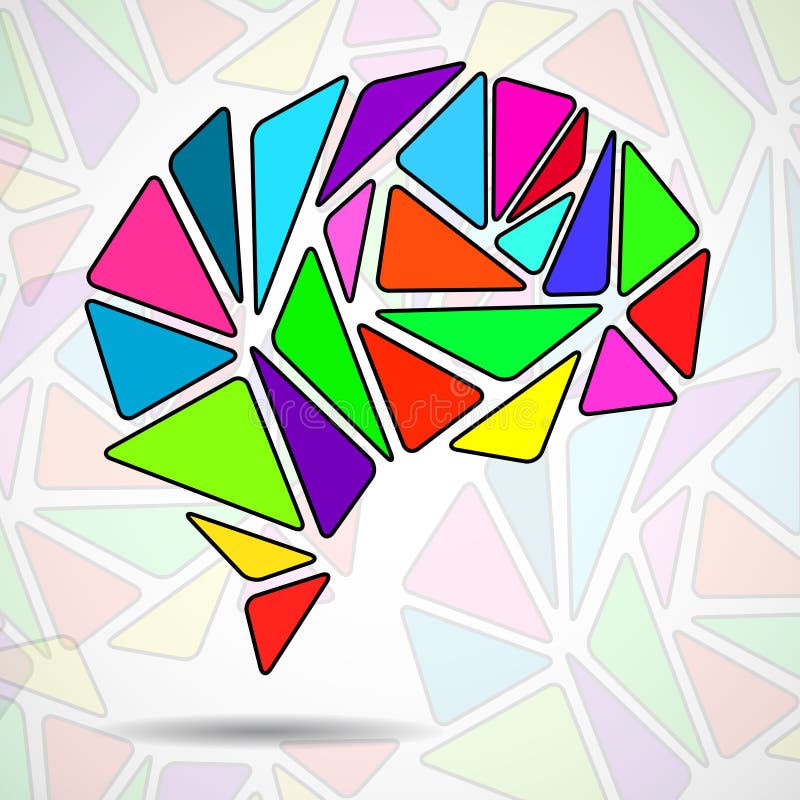 Abstract Geometric Human Brain Stock Vector - Illustration of ...