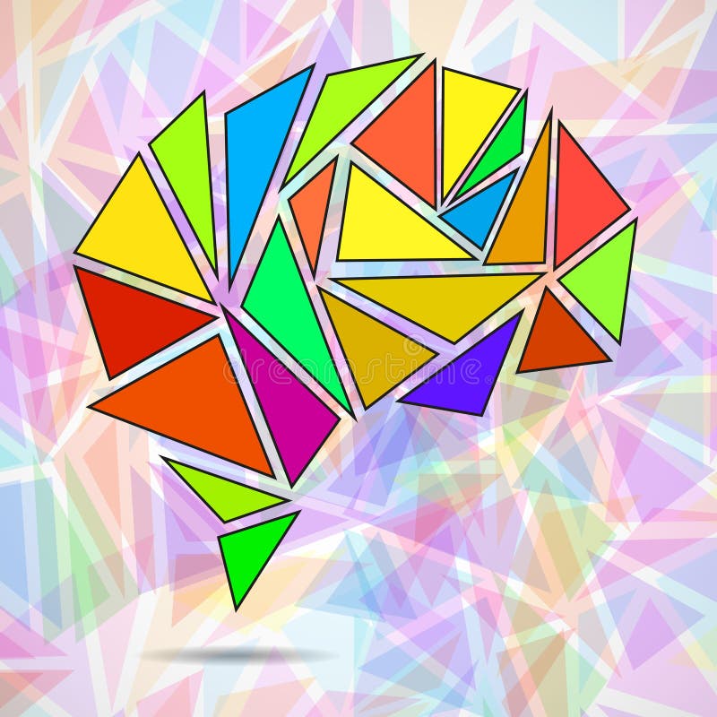 Abstract Geometric Human Brain Stock Vector - Illustration of design ...