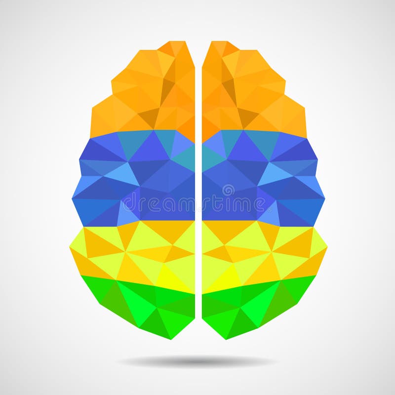 Abstract Geometric Human Brain Stock Vector - Illustration of ...