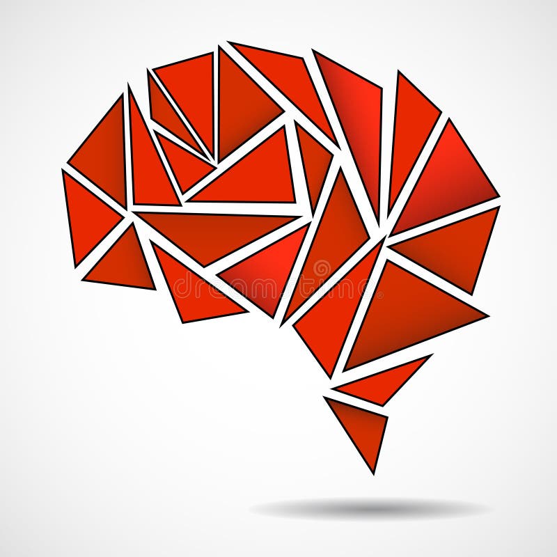 Abstract Geometric Human Brain Stock Vector - Illustration of ...