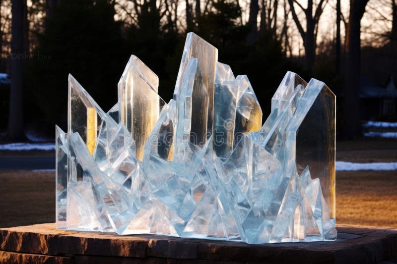 Abstract Geometric Ice Sculpture Patterns Stock Illustration ...