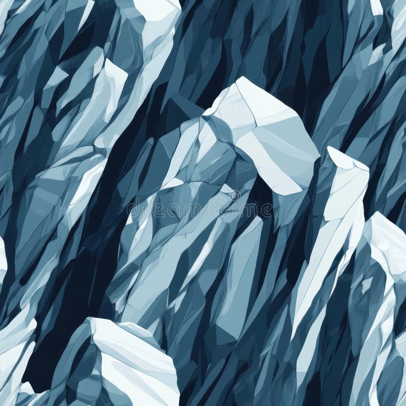 Abstract Geometric Iceberg Illustration in Monochrome Tones Stock Image ...