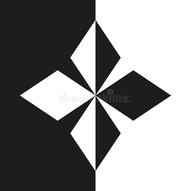 Abstract Geometric Icon. Four Pointed Star Symbol. Modern Vector Design ...