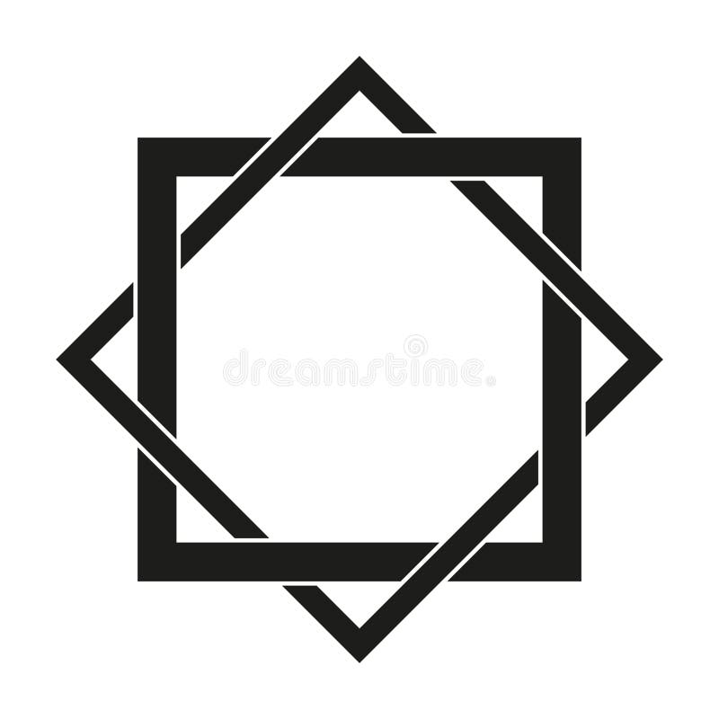 Abstract Geometric Icon. Symmetrical Shape Symbol. Black Vector Design ...