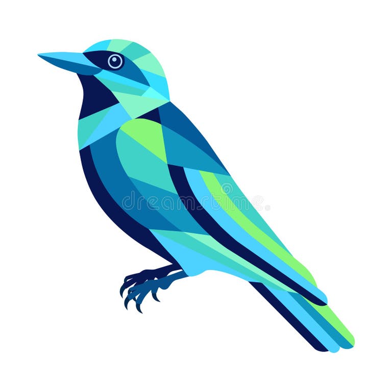 Abstract Geometric Illustration of a Bird Stock Vector - Illustration ...