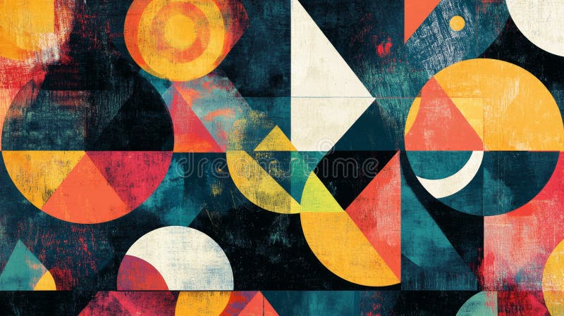 Abstract Geometric Illustration of Interlocking Triangles and Shapes ...