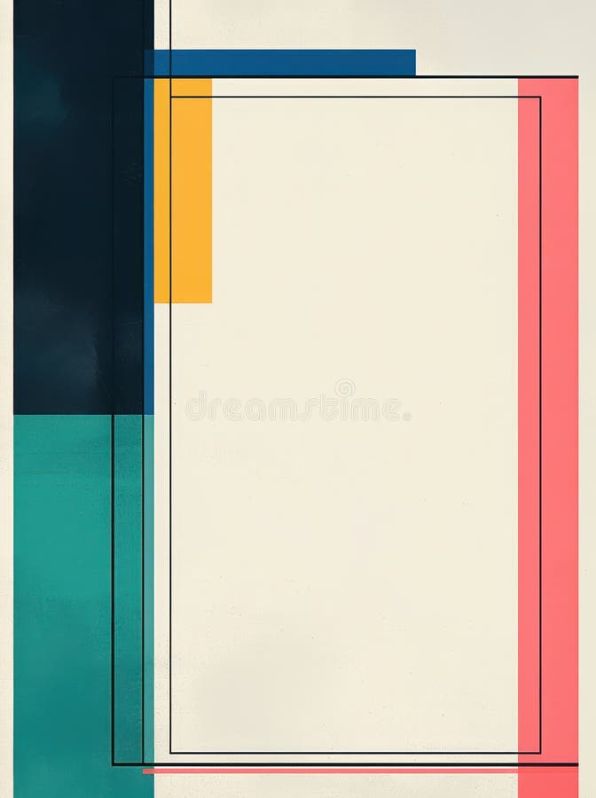Abstract Geometric Illustration with Textured Shapes and Color Blocks ...