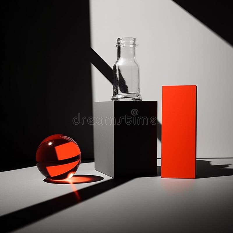 Abstract Geometric Image with Intriguing Interplay of Light and Shadow ...