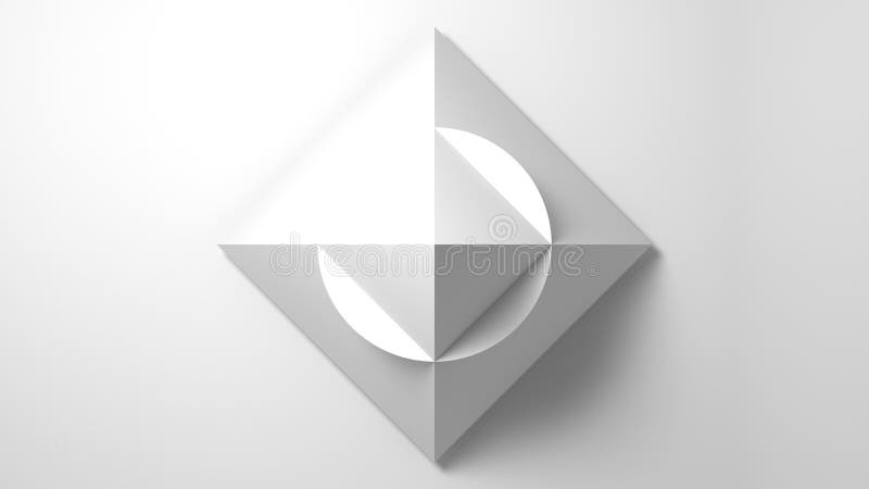 Abstract Geometric Installation Over White Wall Background, 3d Stock ...