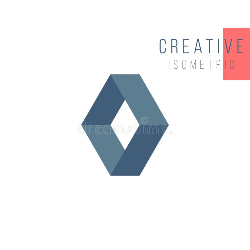Abstract Geometric Isometric Rhombus Shape. Graphic Design Element ...