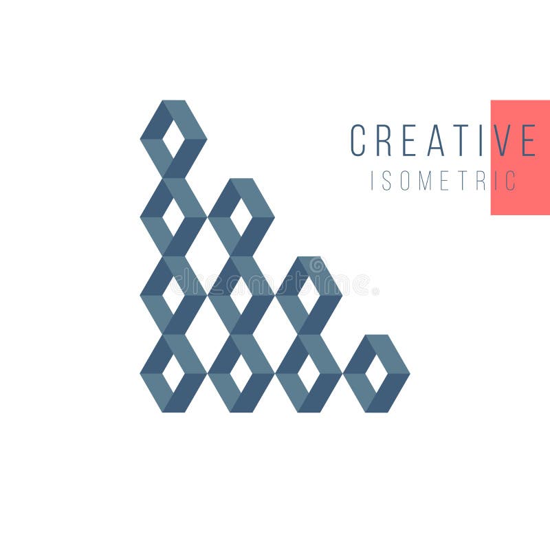 Abstract Geometric Isometric Rhombus Shape. Graphic Design Element ...