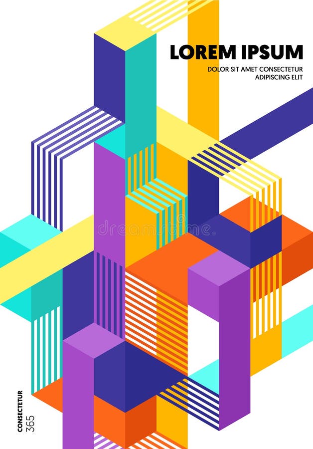 Abstract Geometric Isometric Shape Layout Design Template Background ...