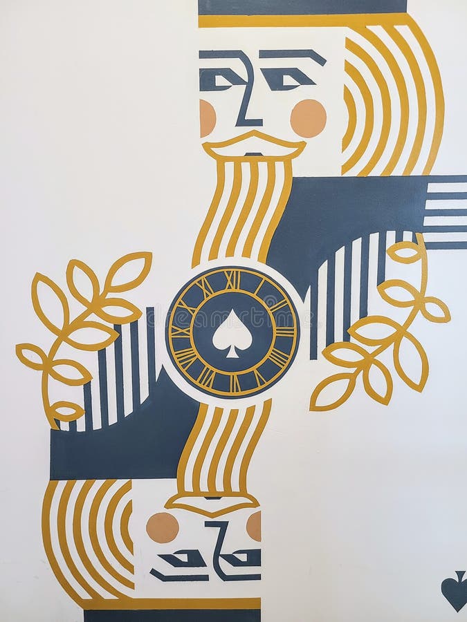 Abstract Geometric King Card Design Front-Facing Perspective Stock ...