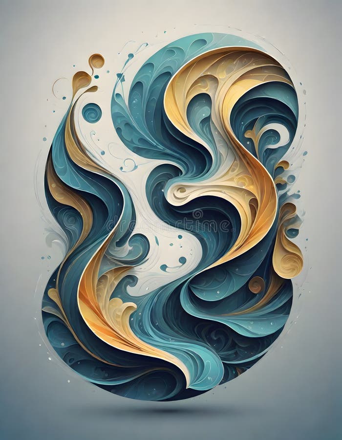 Abstract Geometric Landscape Art Piece, Generative AI Stock ...