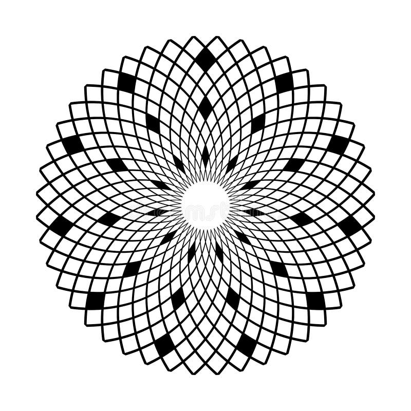 Circle Lattice Pattern. Rotation Design Element Stock Vector - Illustration of print, latticed ...