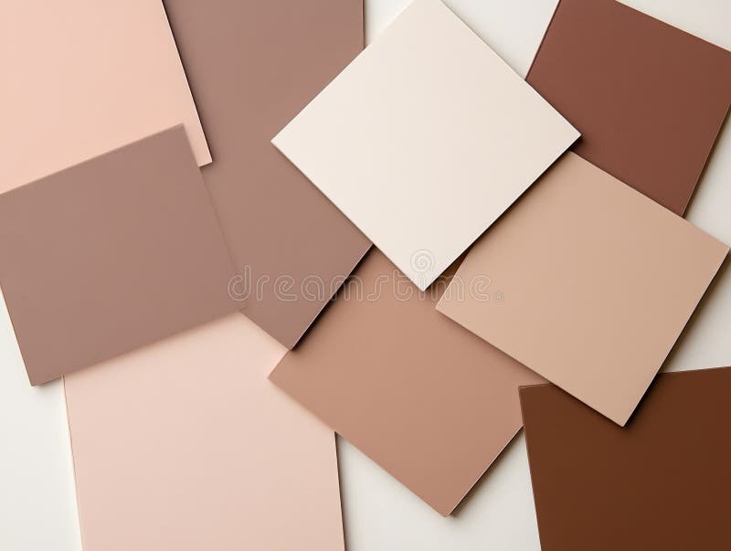 Abstract Geometric Layout with Overlapping Squares in Pantone Mocha ...