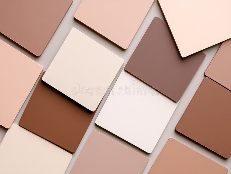 Abstract Geometric Layout with Overlapping Squares in Pantone Mocha ...