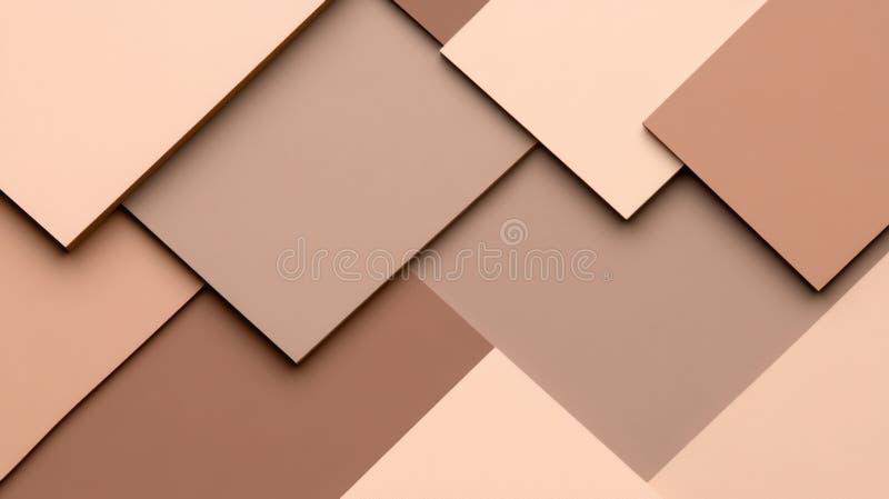 Abstract Geometric Layout with Overlapping Squares in Pantone Mocha ...