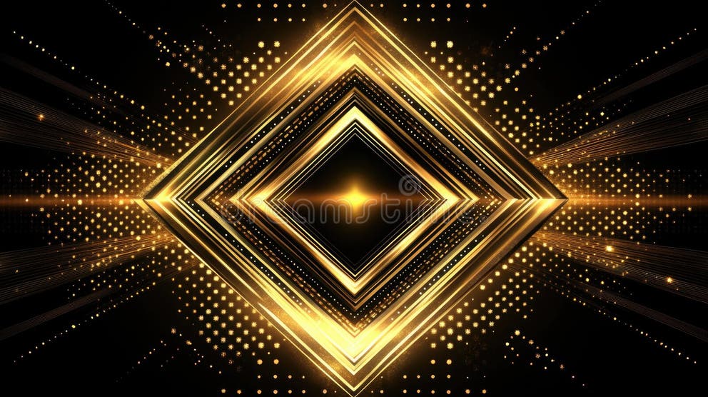 Abstract Geometric Light Rays and Dazzling Golden Diamond Patterns ...