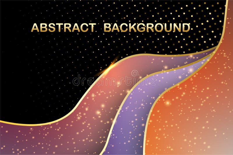 Abstract Geometric Line Background with Gold Glitter Effect Stock ...