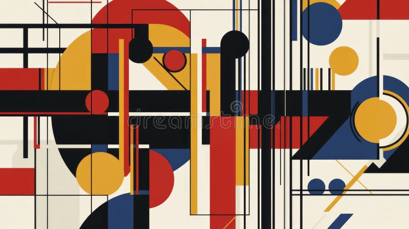 Abstract Geometric Linear Background Design Collection. Bauhaus Modern ...
