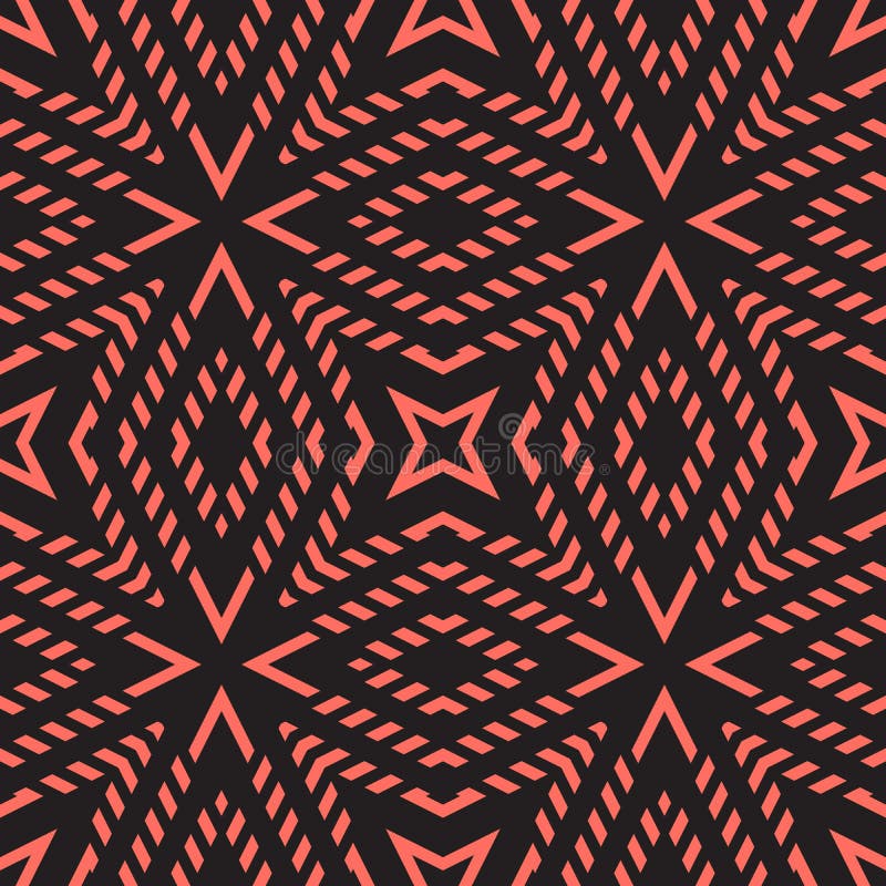 Geometric Lines Seamless Pattern. Abstract Psychedelic Red and Blue ...