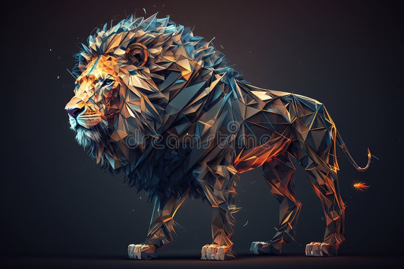 Abstract Geometric Lion Concept Created by Generative AI Stock ...