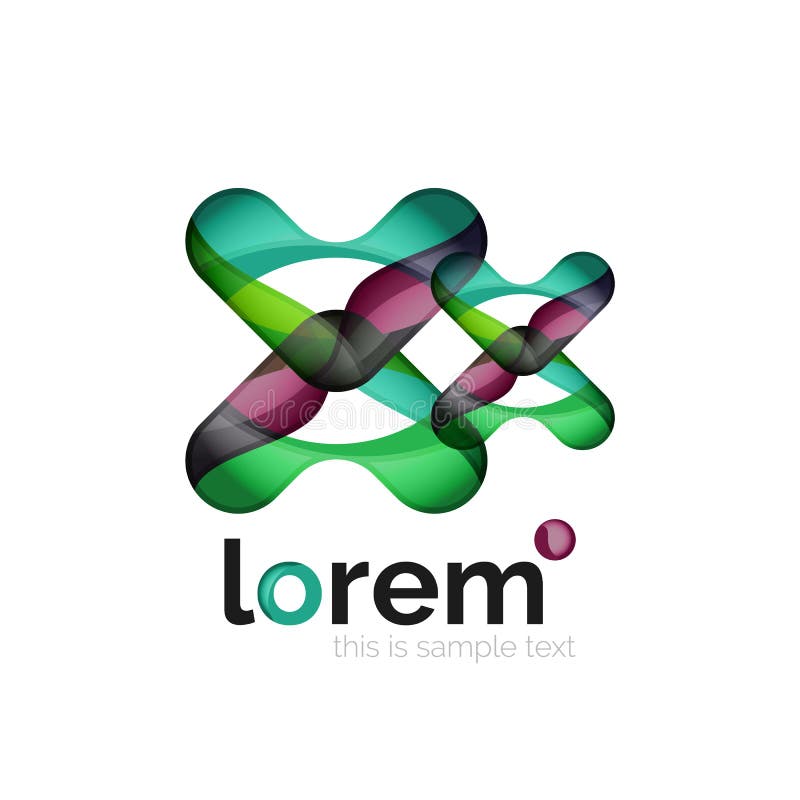Abstract Geometric Logo Created with Overlapping Smooth Shapes Stock ...