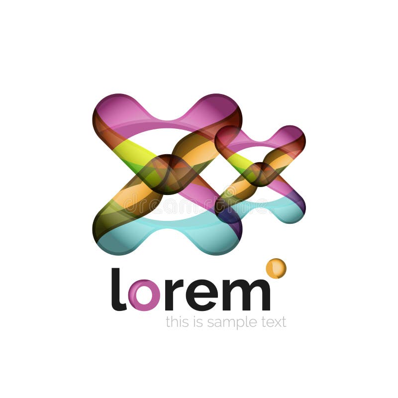 Abstract Geometric Logo Created with Overlapping Smooth Shapes Stock ...