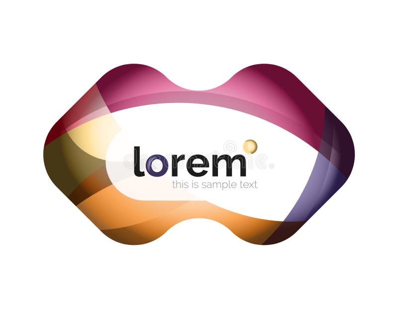 Abstract Geometric Logo Created with Overlapping Smooth Shapes Stock ...