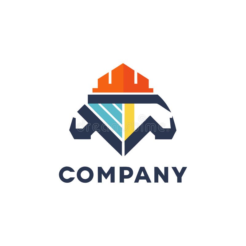 Abstract Construction Logo Design with Building and Strong Foundation ...