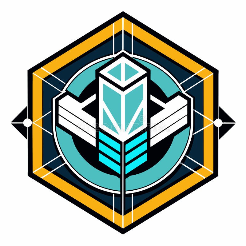 Abstract Geometric Logo Design Featuring a Hexagon with a Circle and a ...