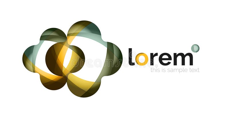 Abstract Geometric Logo Design, Overlapping Shapes Stock Vector ...
