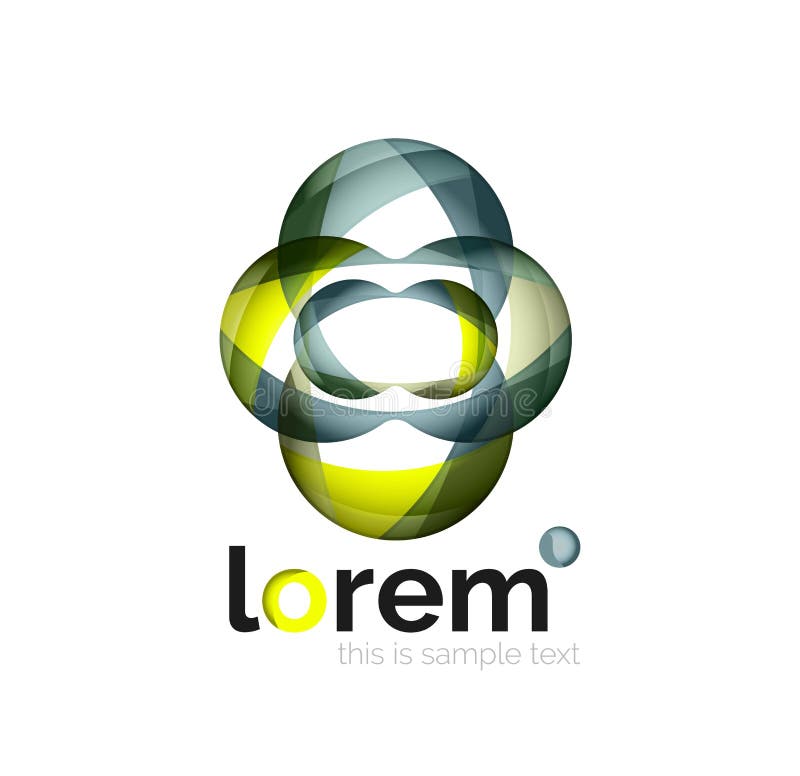 Abstract Geometric Logo Design, Overlapping Shapes Stock Vector ...