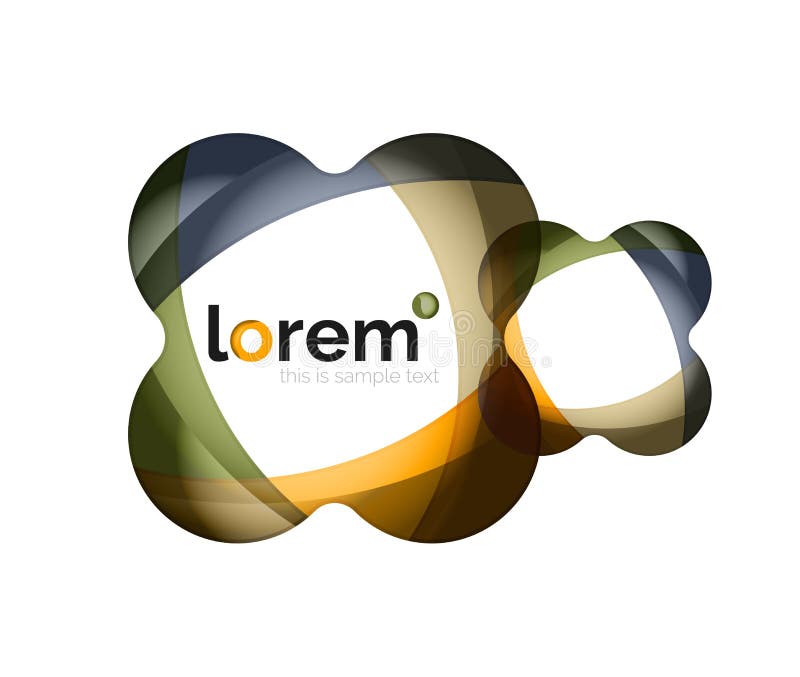 Abstract Geometric Logo Design, Overlapping Shapes Stock Vector ...