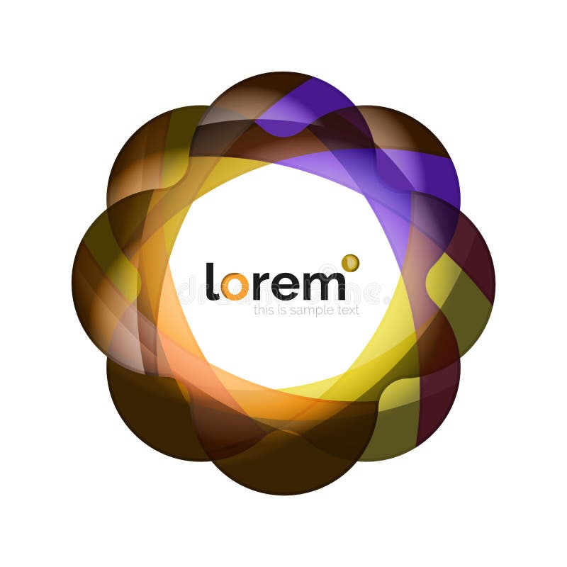 Abstract Geometric Logo Design, Overlapping Shapes Stock Vector ...