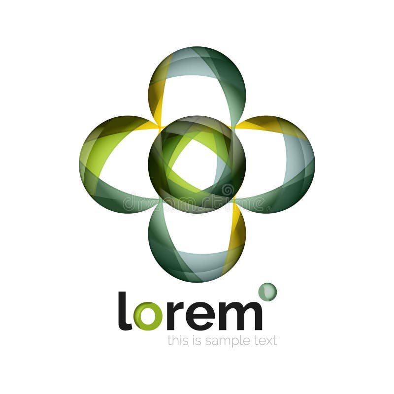 Abstract Geometric Logo Design, Overlapping Shapes Stock Vector ...