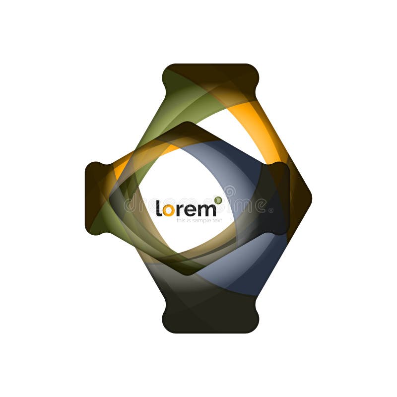 Abstract Geometric Logo Design, Overlapping Shapes Stock Vector ...