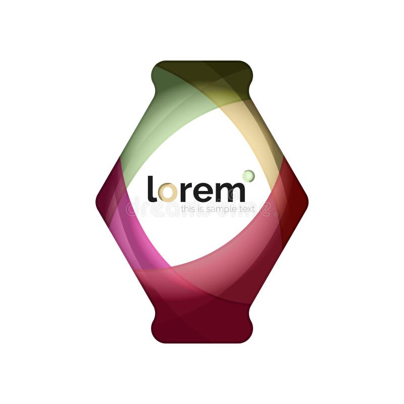 Abstract Geometric Logo Design, Overlapping Shapes Stock Vector ...