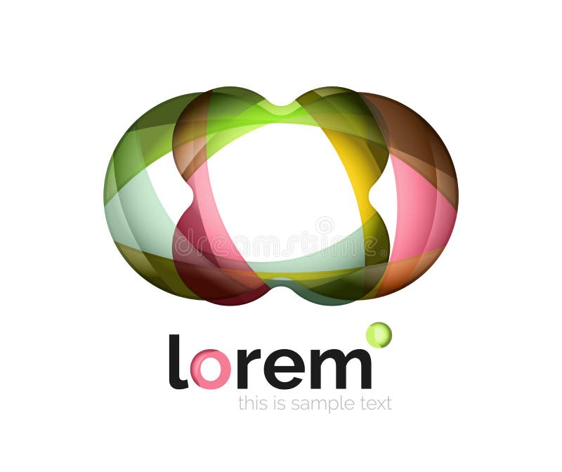 Abstract Geometric Logo Design, Overlapping Shapes Stock Vector ...