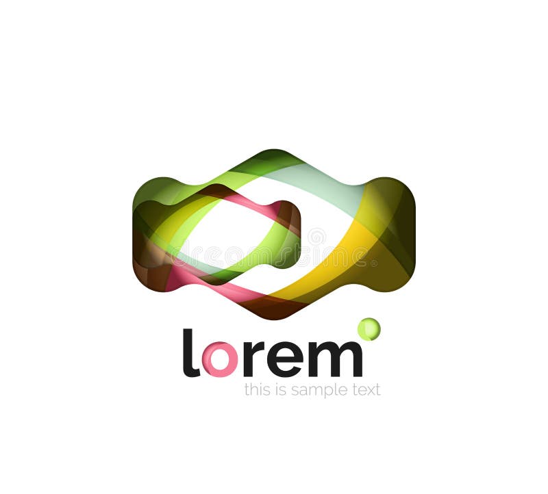 Abstract Geometric Logo Design, Overlapping Shapes Stock Vector ...