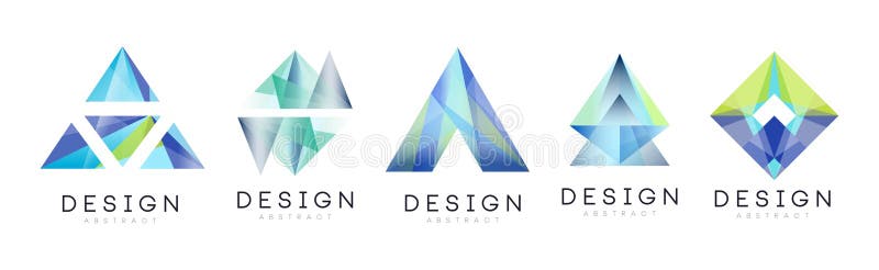 Abstract Geometric Logo Design with Shape and Figure Vector Set Stock ...