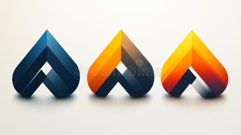 Abstract Geometric Logo Design with Three Variations Stock Illustration ...