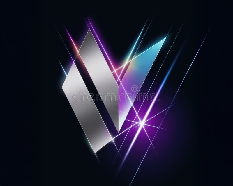 Abstract Geometric Logo: Iridescent Prismatic Triangles Stock ...