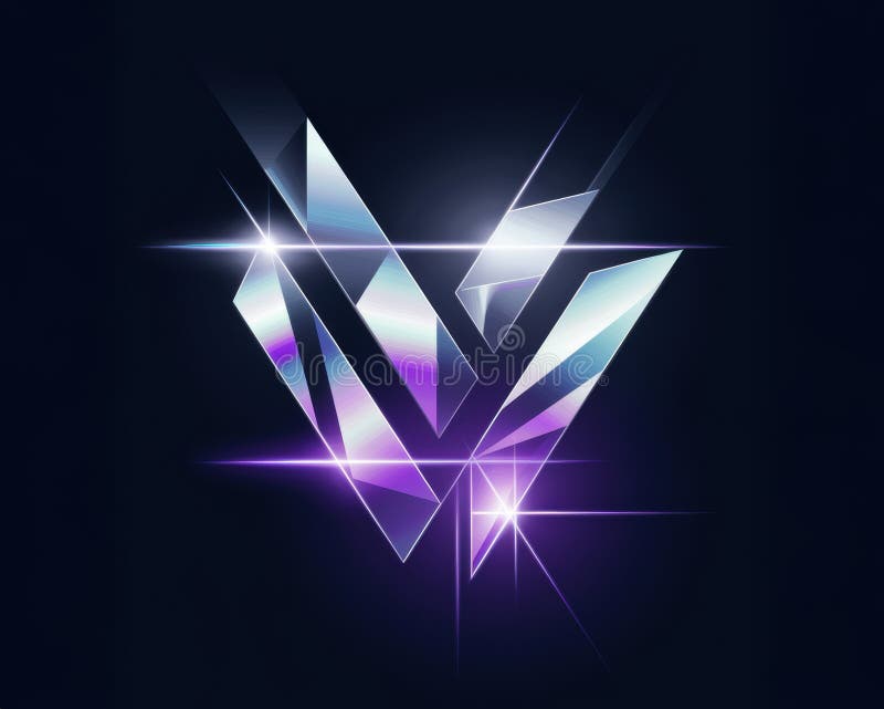 Abstract Geometric Logo: Iridescent Prismatic Triangles Stock ...