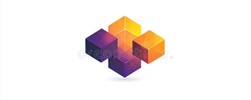 Abstract Geometric Logo with Vibrant 3D Cube Design Stock Illustration ...